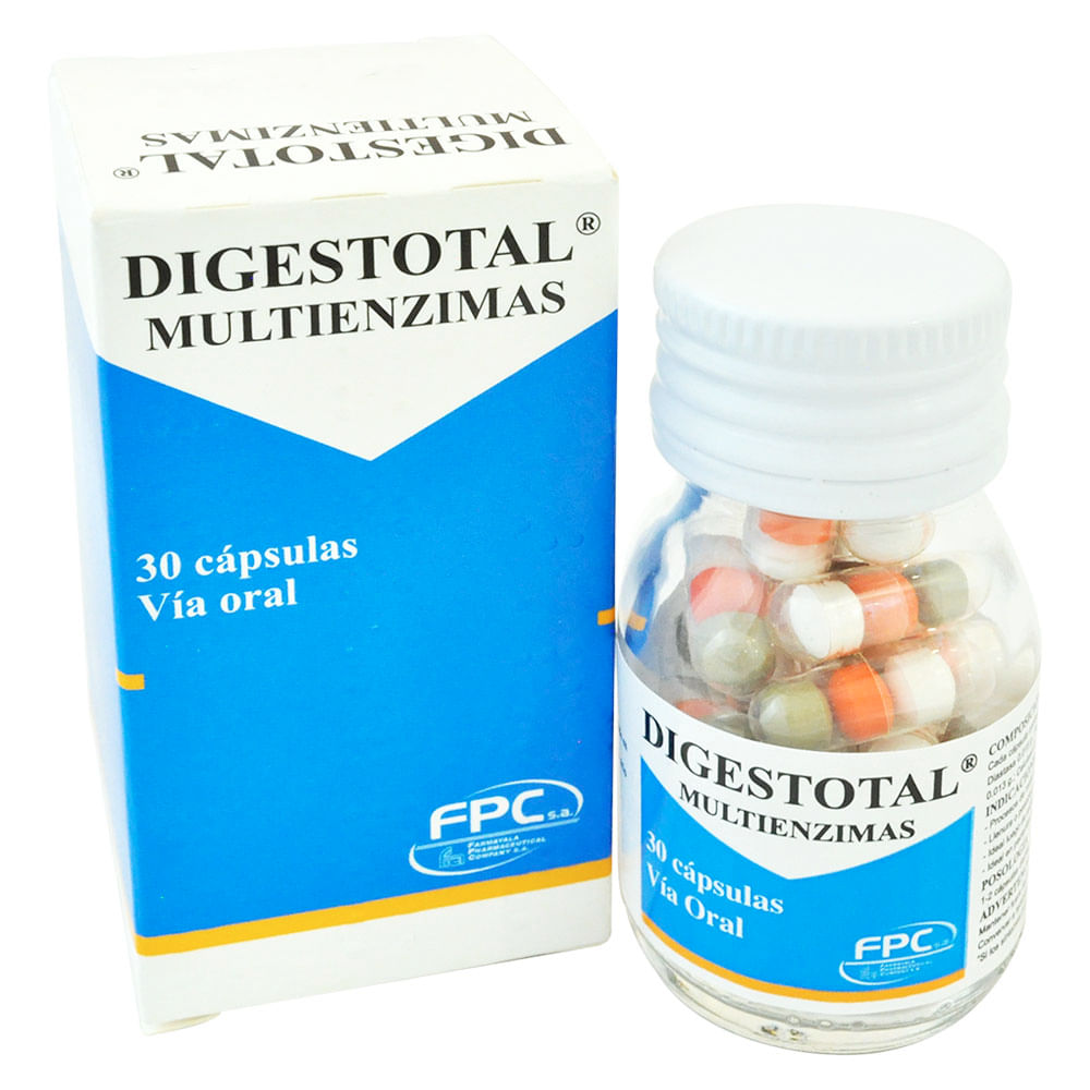 Digestotal Multienzimas Cápsulas Frasco con 30 Unidades - Farmacias ...