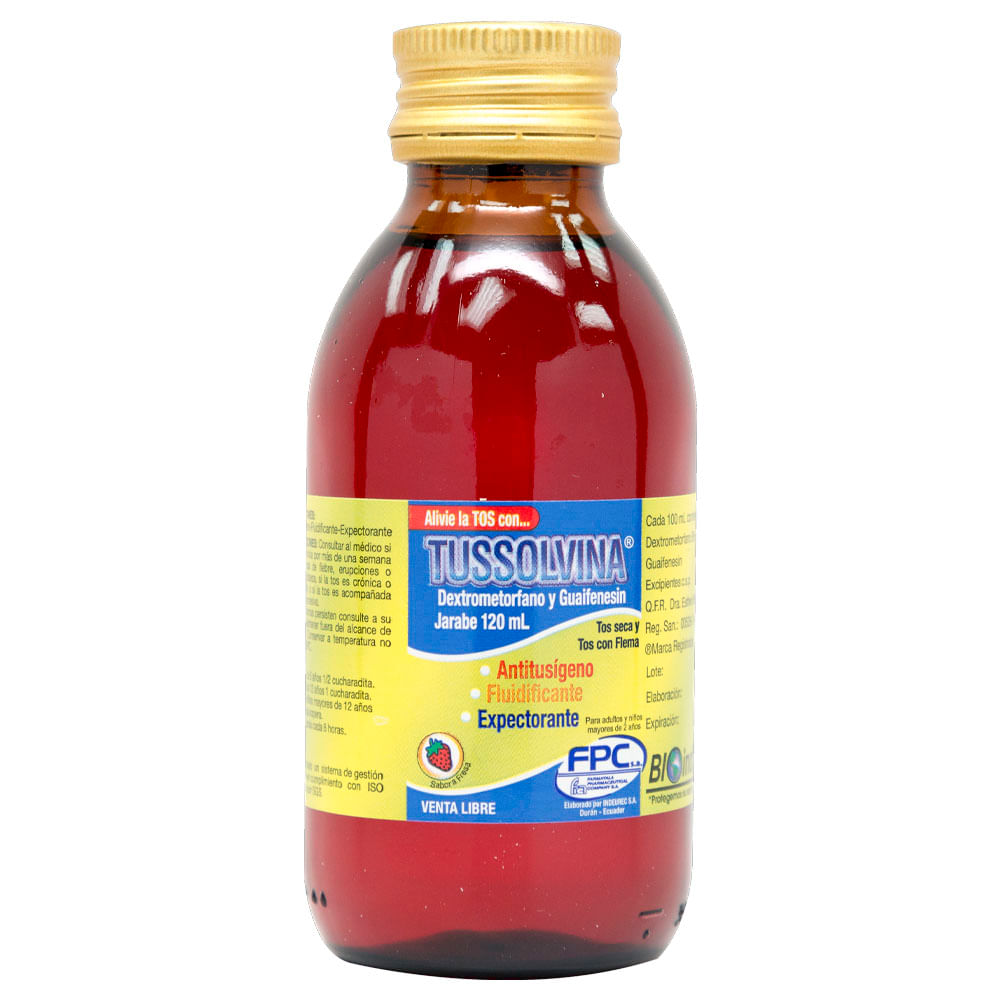 Tussolvina Jarabe Fresa Frasco Con 120 mL - Farmacias Medicity