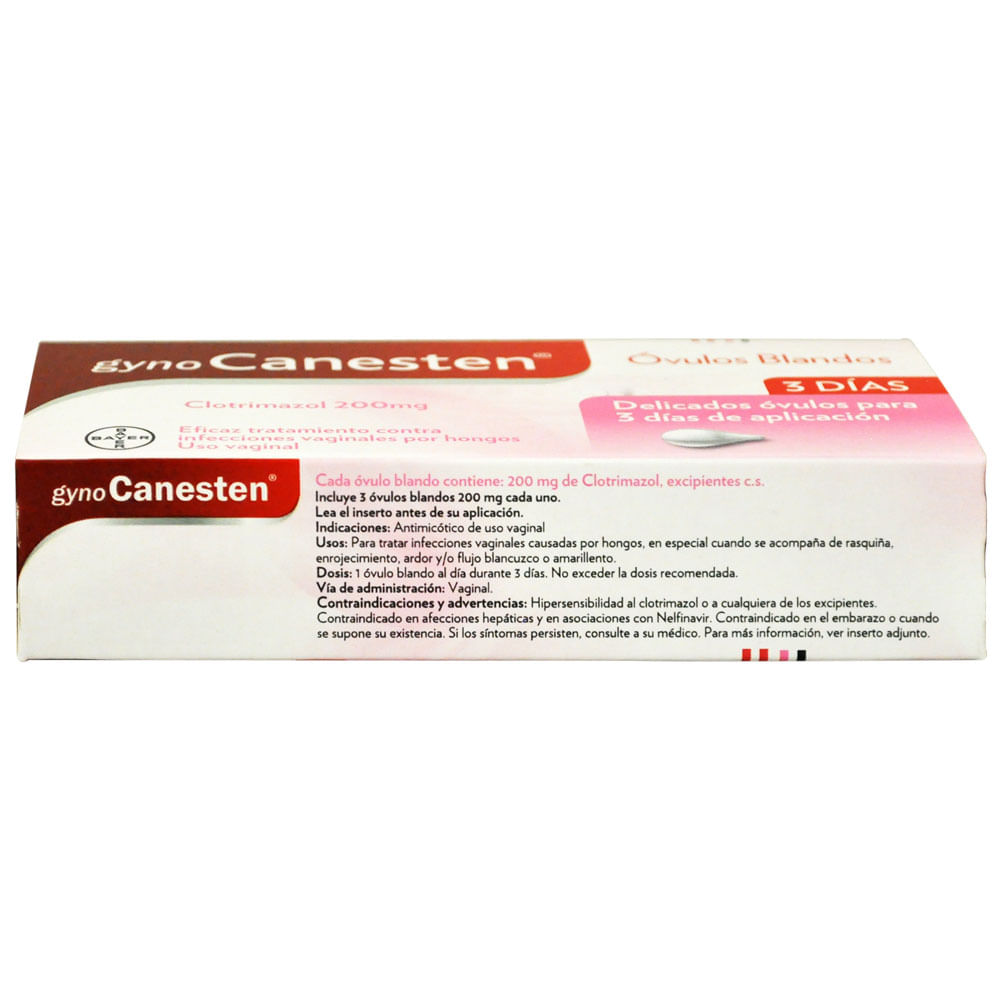 Gyno-Canesten Óvulos 200 mg Caja Con 3 Unidades - Farmacias Medicity