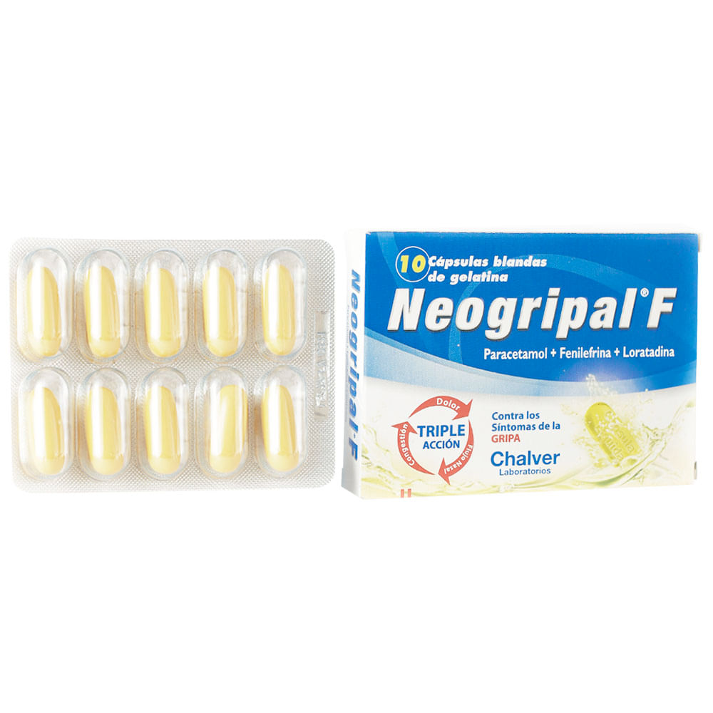 Neogripal F Cápsulas Blandas Caja con 10 Unidades - Farmacias Medicity