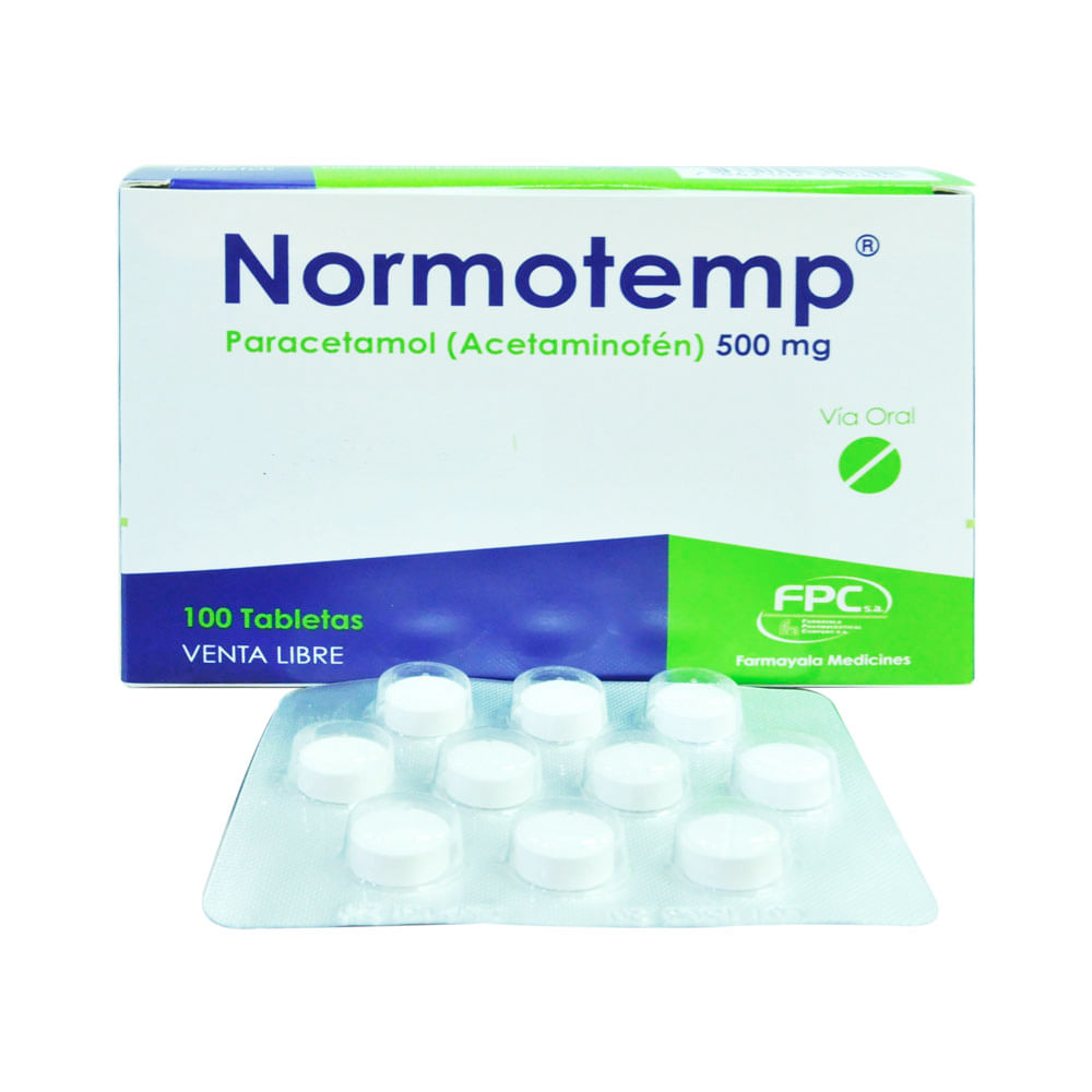 Normotemp Tabletas 500 mg Caja con 100 Unidades - Farmacias Medicity