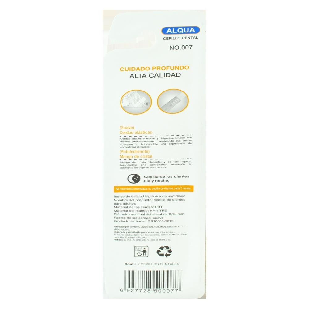 Alqua Cepillo Dental Cuidado Profundo Suave 2 Unidades - Farmacias Medicity