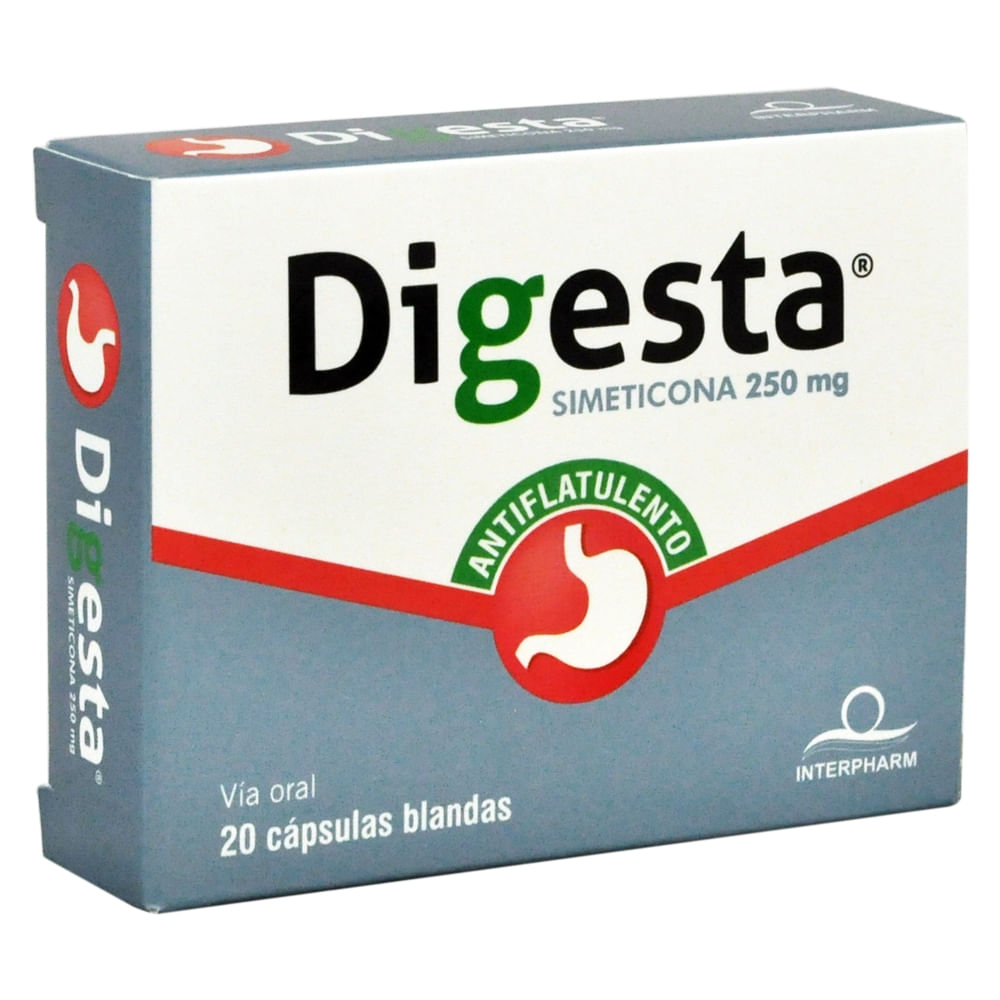 Digesta Cápsulas Blandas 250 mg Caja 20 Unidades - Farmacias Medicity