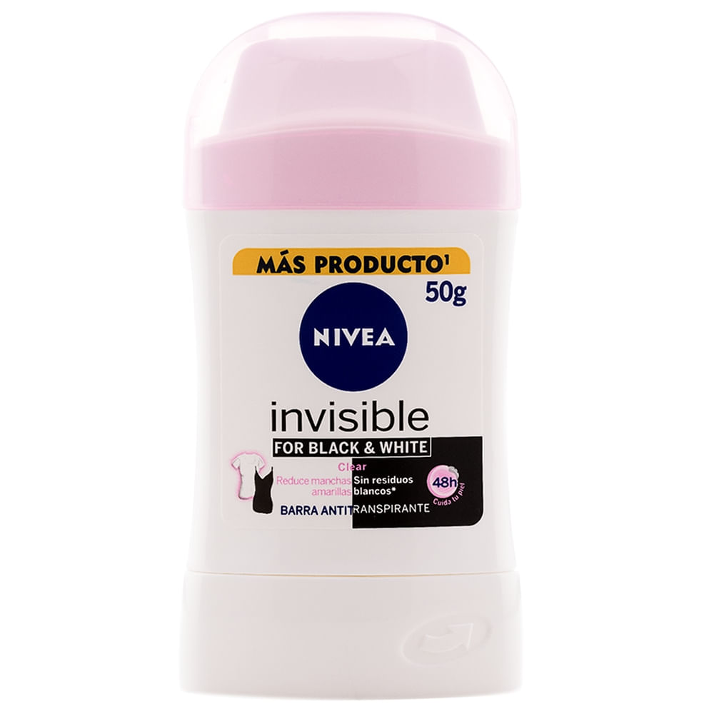 Nivea Desodorante en Barra Invisible B/W 50g - Farmacias Medicity