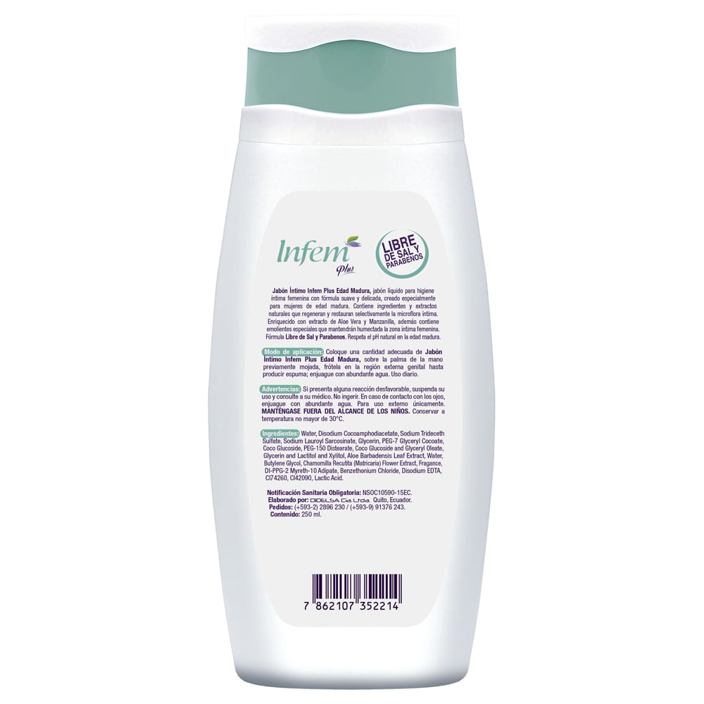 Infem Plus Jabón Íntimo Maduras 250 ml - Farmacias Medicity