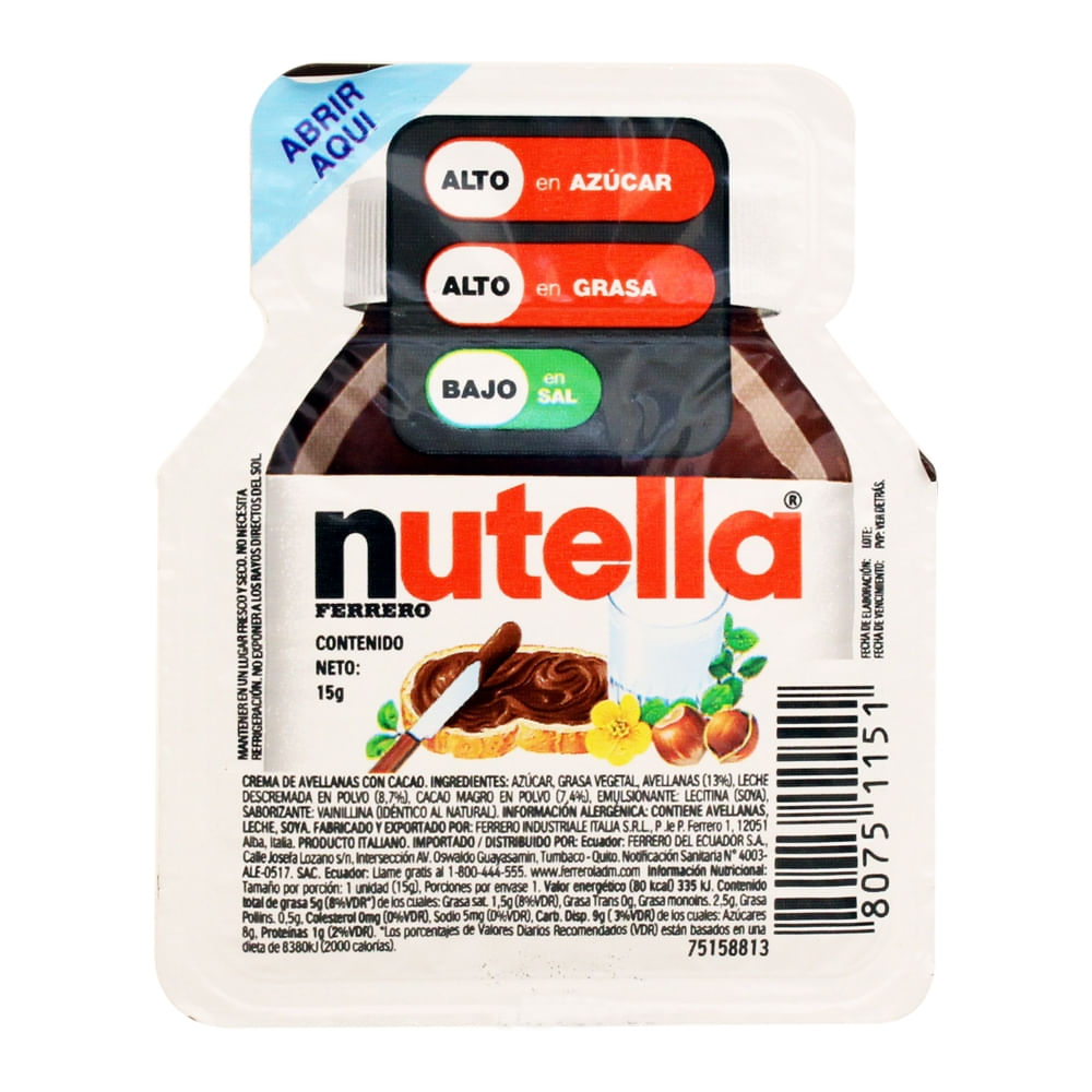 Nutella Chocolate 15 g Caja Con 12 Unidades - Farmacias Medicity