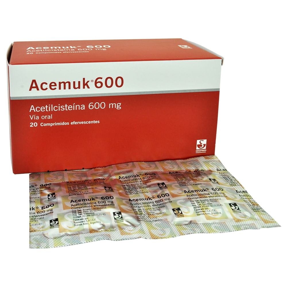 Acemuk 600 Comprimidos Efervescentes 600 mg Caja 20 Unidades ...