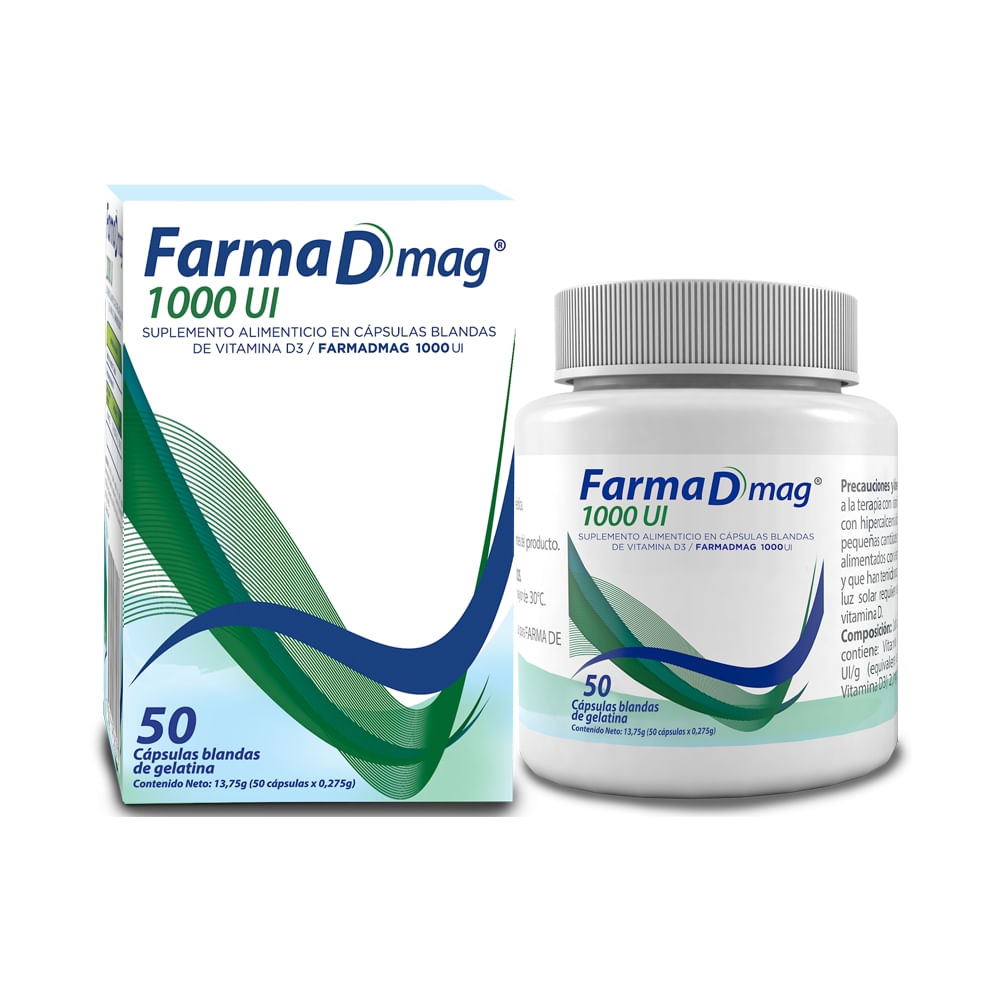 Farma D Mag Vit D3 Cap Bld 1000Ui Frasco con 50 - Farmacias Medicity