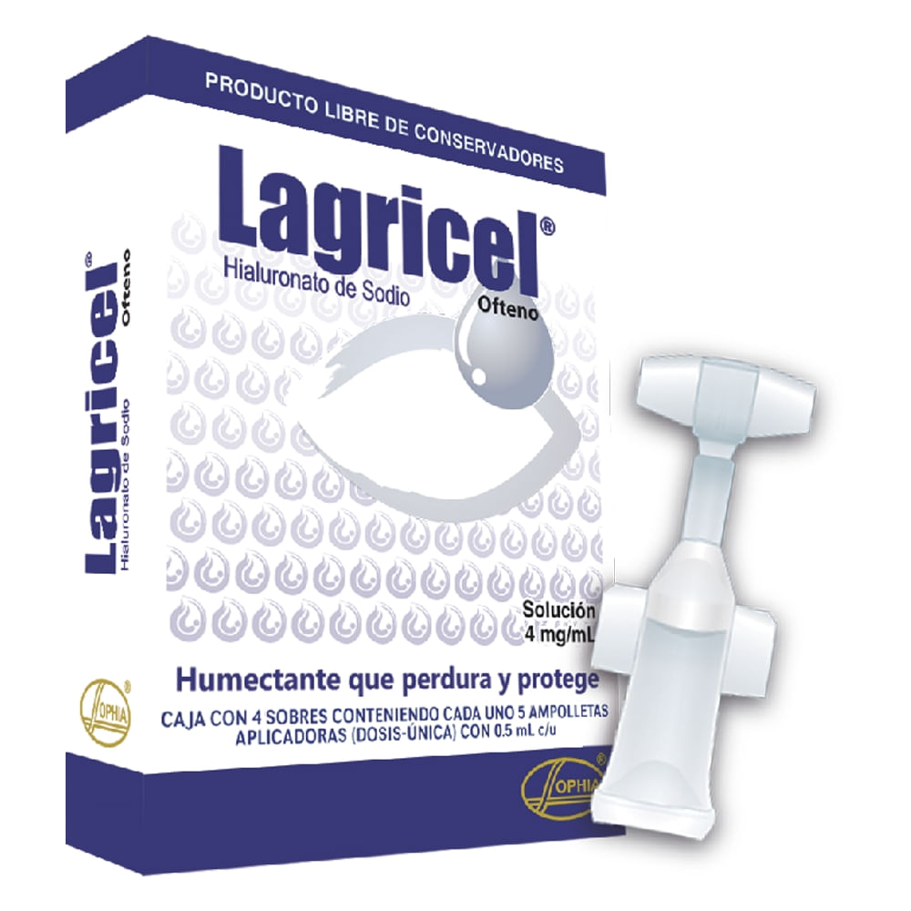 Lagricel Ofteno Solución Oftálmica 4 mg/mL Caja Con 20 Unidades ...