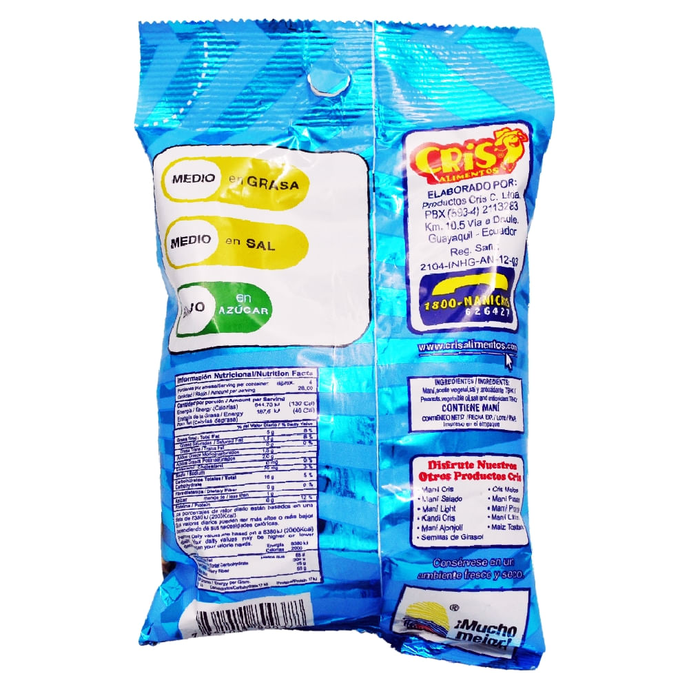Mani Cris Snacks Salado Paquete Con 100 g - Farmacias Medicity