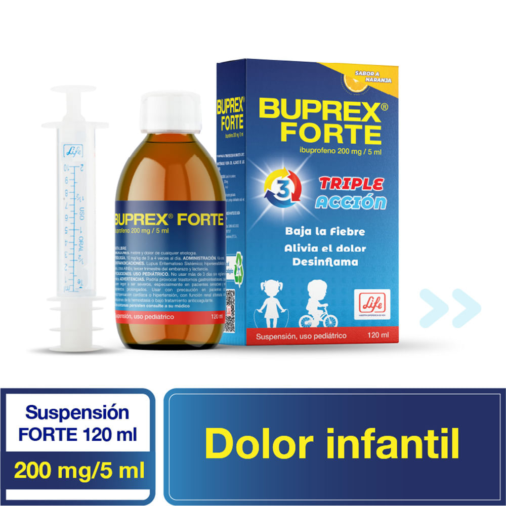 Buprex Forte Suspensión 200 mg/5 ml Frasco con 120 ml - Farmacias Medicity
