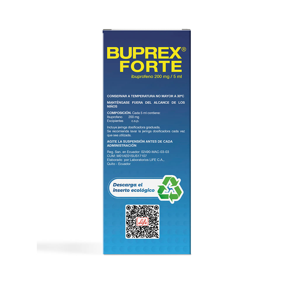 Buprex Forte Suspensión 200 mg/5 ml Frasco con 120 ml - Farmacias Medicity
