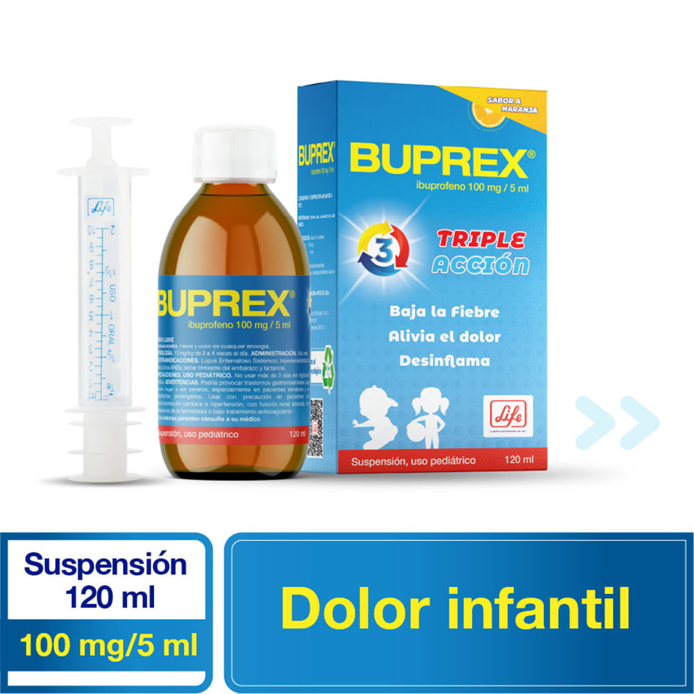 Buprex Suspensión 100 mg/5 mL Pediátrico Frasco Con 120 mL - Farmacias ...