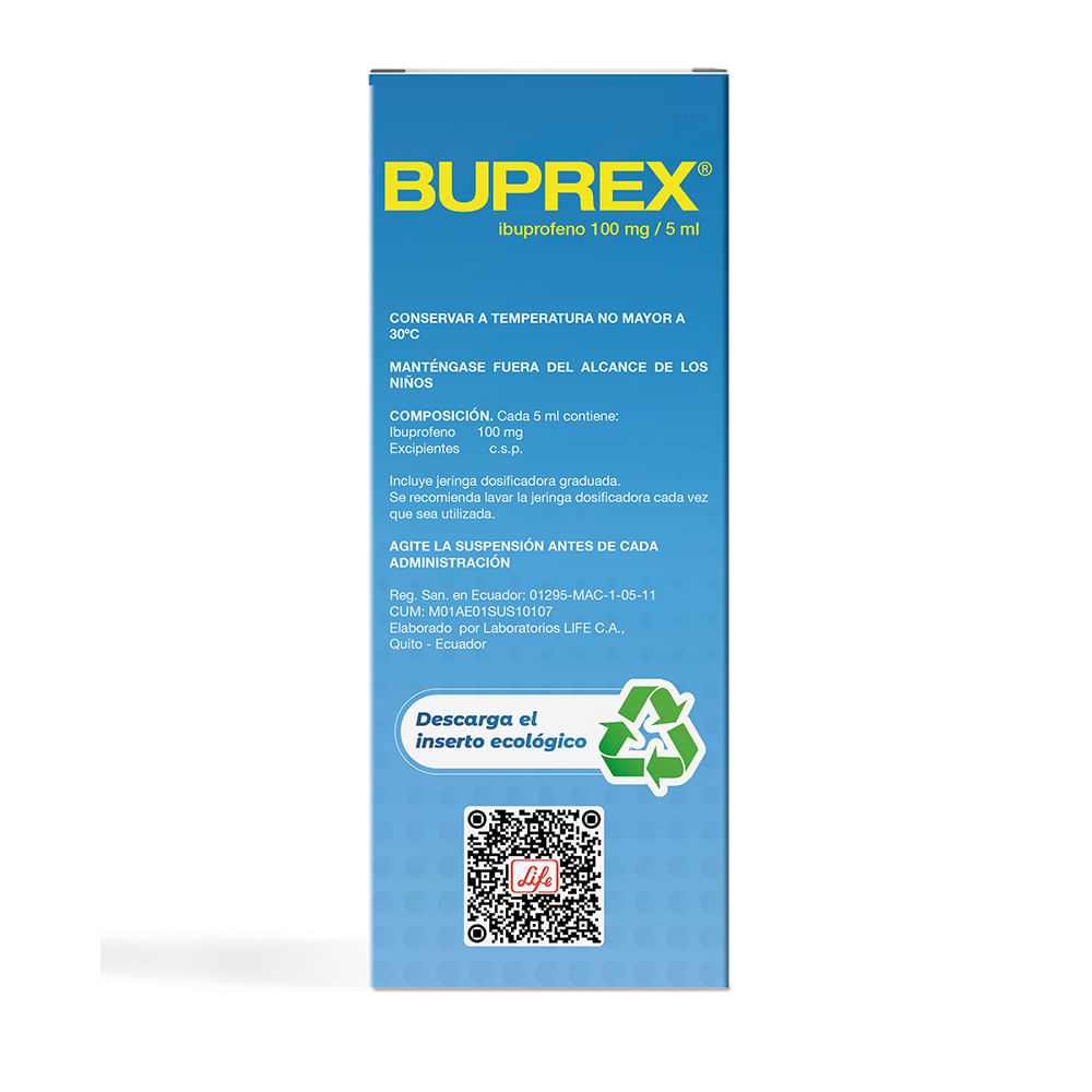 Buprex Suspensión 100 mg/5 mL Pediátrico Frasco Con 120 mL - Farmacias ...