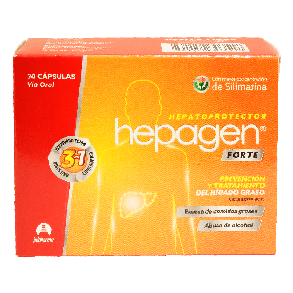 Hepagen Forte 30 Cápsulas - Farmacias Medicity