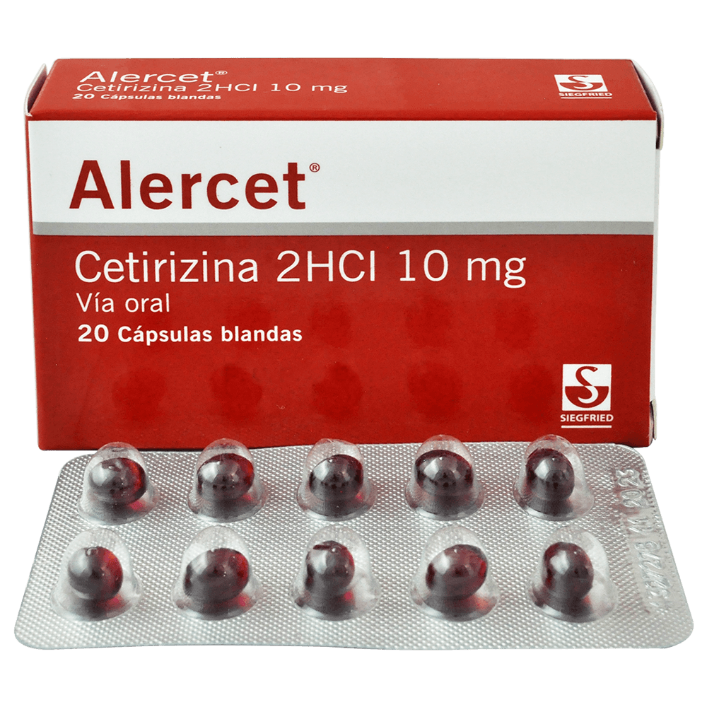 Alercet Cápsulas Blandas 10 mg Caja con 20 Unidades - Farmacias Medicity