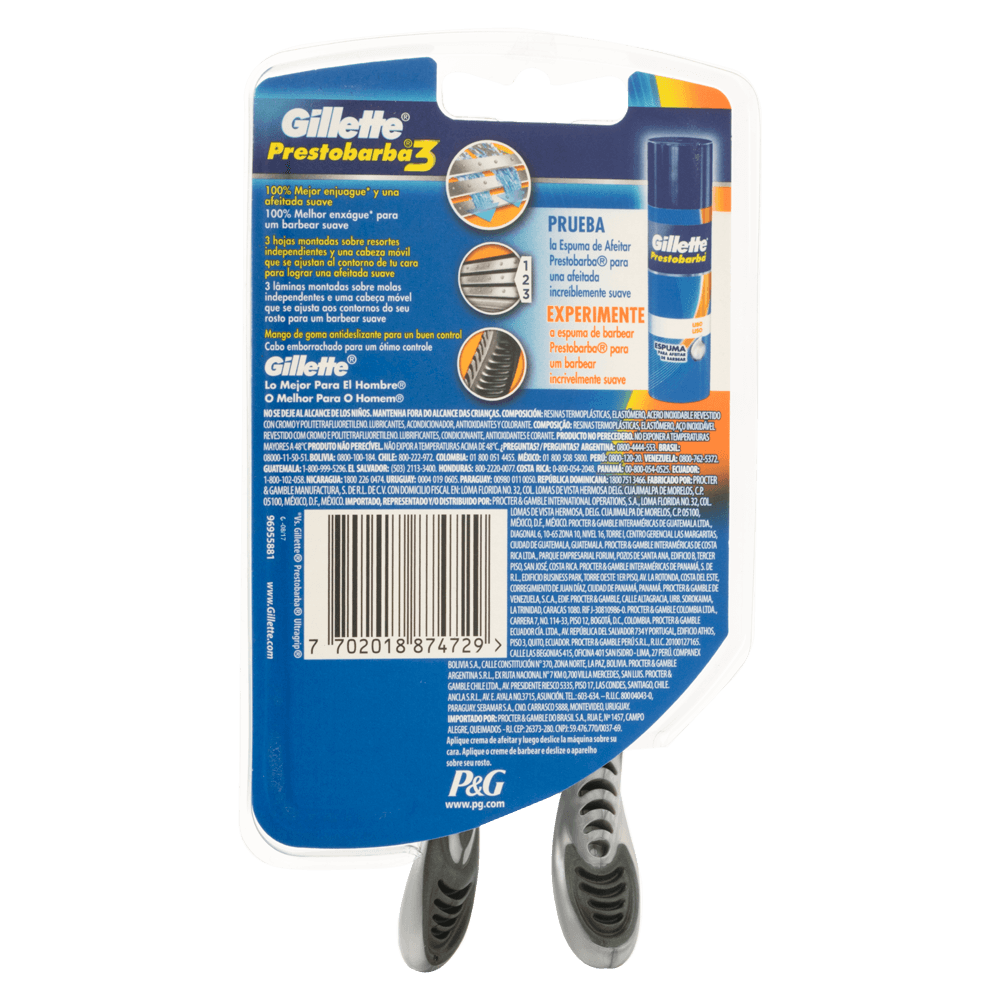 Gillette Afeitadora Prestobarba 3 2 Unidades - Farmacias Medicity