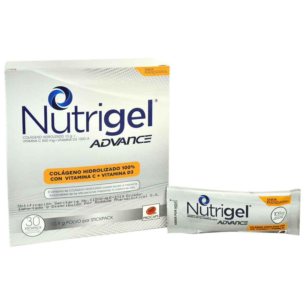 Nutrigel Advance Colágeno Mandarina 30 Unidades - Farmacias Medicity