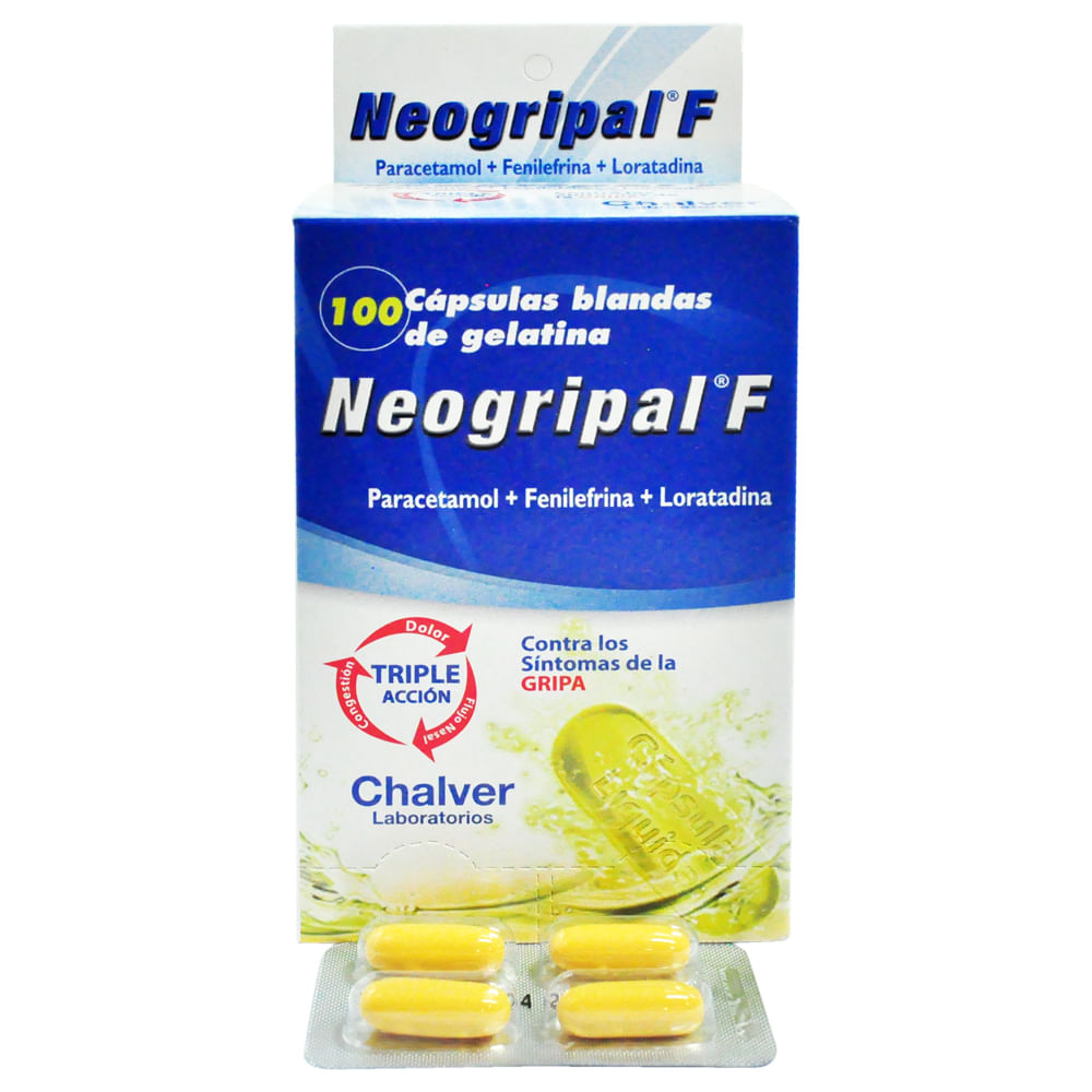 Neogripal F Cápsula Blanda Caja 100 Unidades - Farmacias Medicity