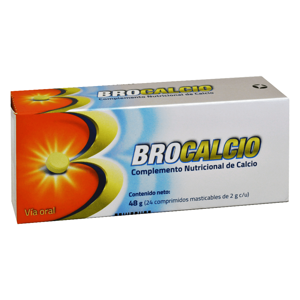 Brocalcio Comprimido Masticable 500 mg 24 Unidades - Farmacias Medicity