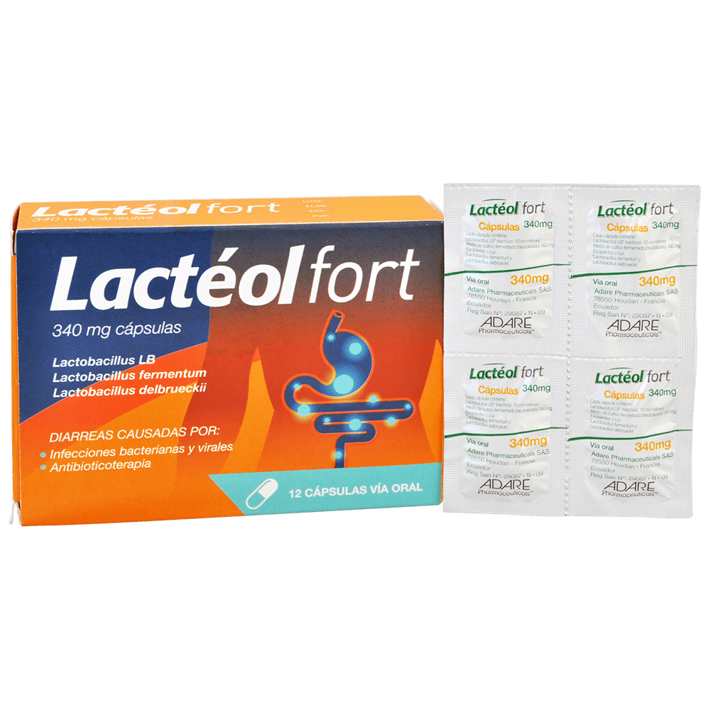 Lacteol Fort Cápsula 340 mg Caja 12 Unidades - Farmacias Medicity
