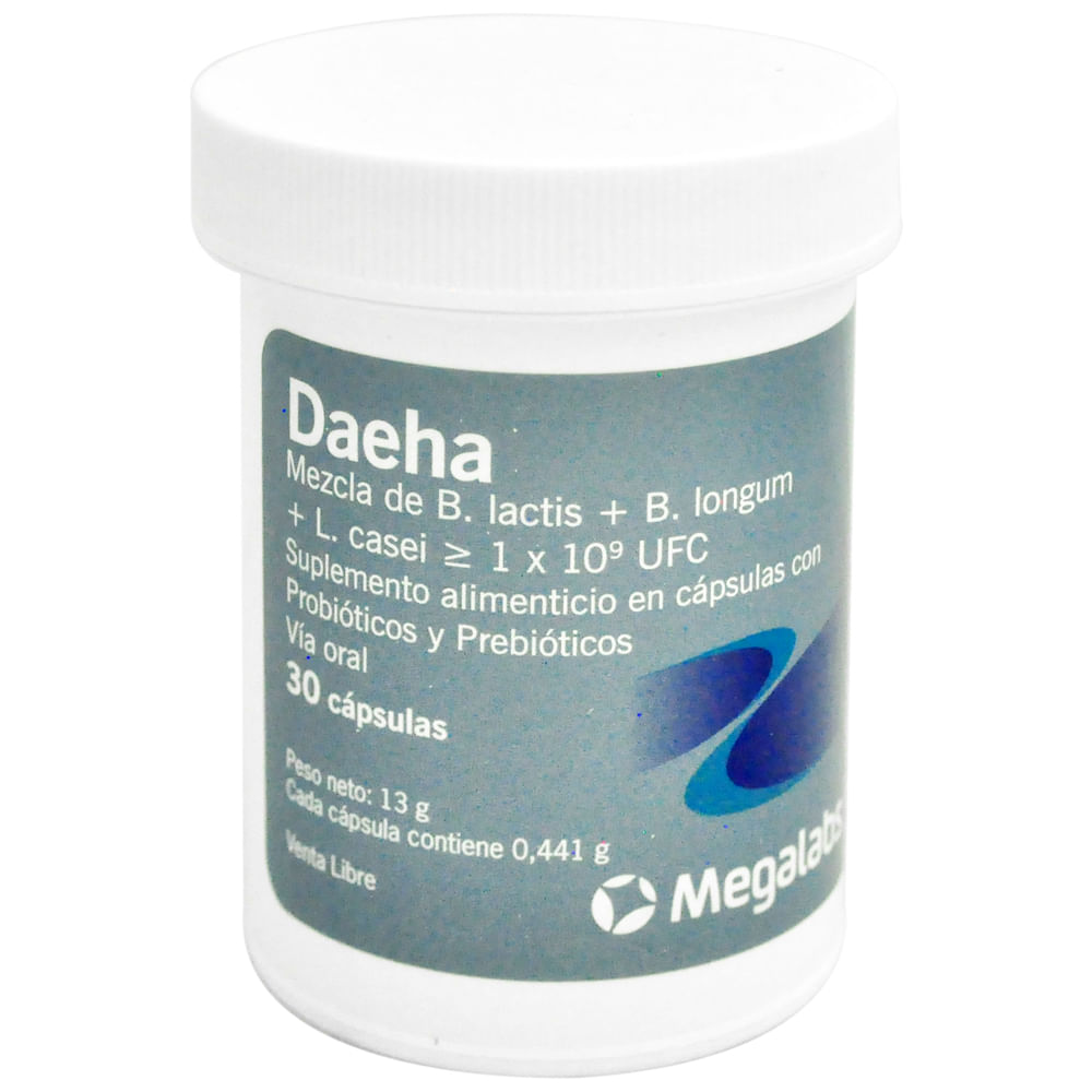 Daeha Suplemento Alimenticio Pre-Prebiótico Cápsula Frasco 30 Unidades ...