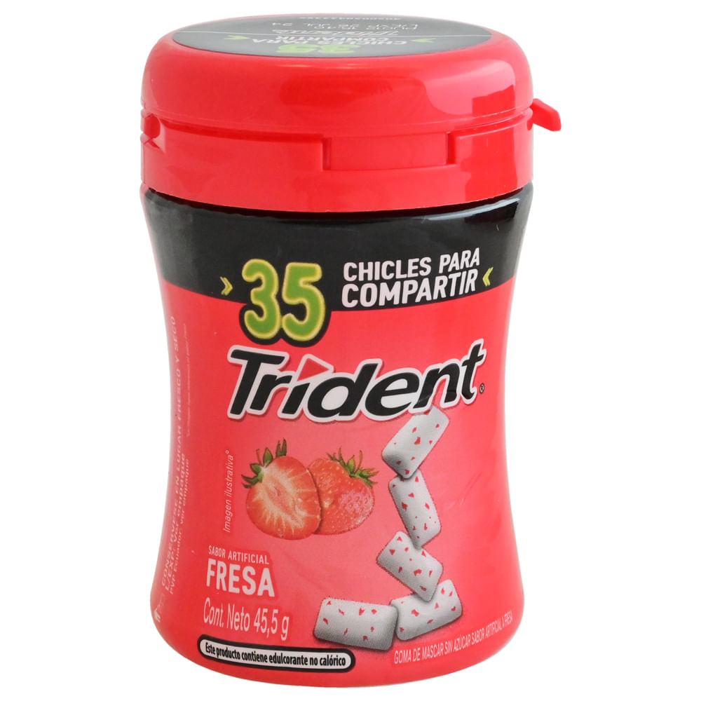 Trident Chicles Fresa Sin Azúcar 45.5g 6 Unidades - Farmacias Medicity