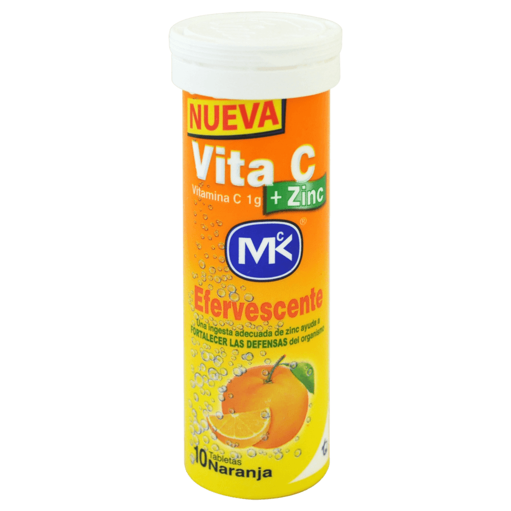 Mk Vita C + Zinc Tabletas Efervescentes 3Pack Naranja 10 Unidades ...