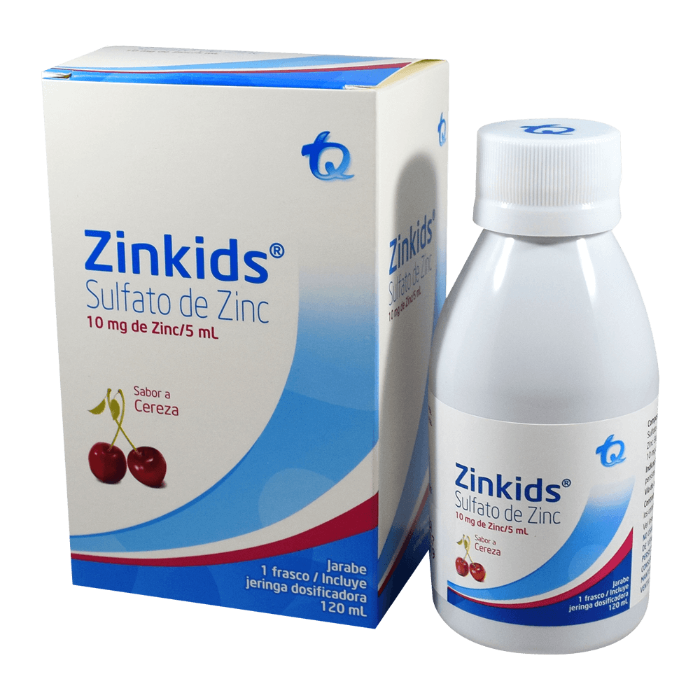 Zinkids Jarabe 10mg/5ml Cereza Frasco 120 ml - Farmacias Medicity