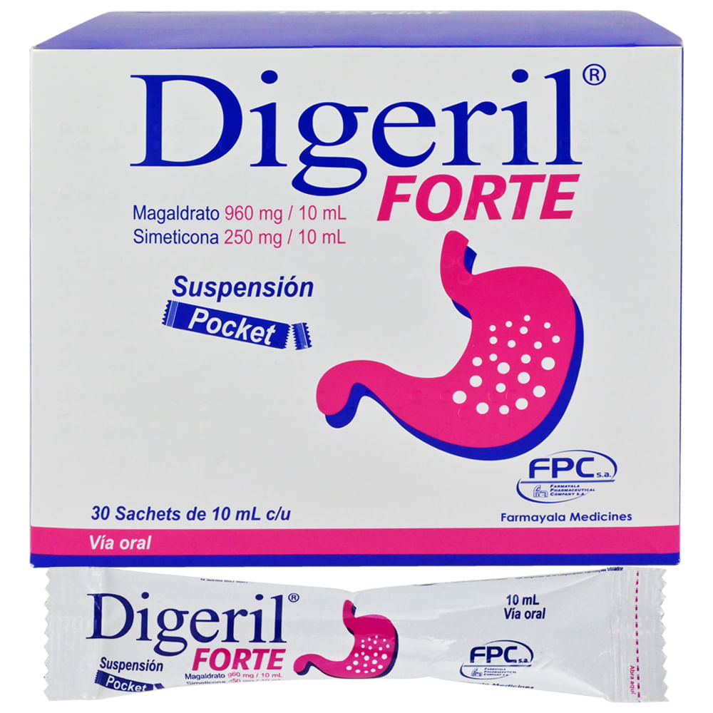 Digeril Forte Suspensión Pocket Sachet 10 ml 30 Unidades - Farmacias Medicity