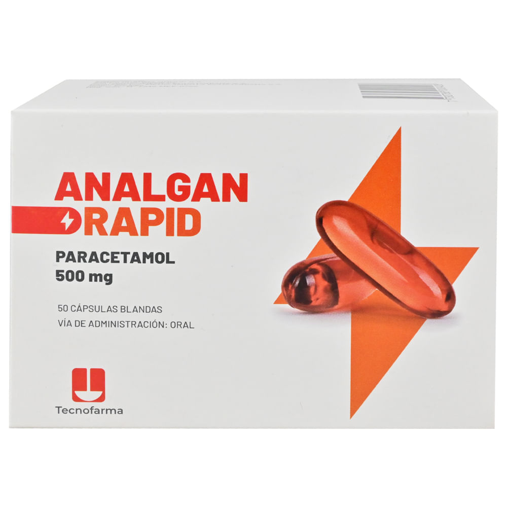 Analgan Rapid Capsula Blanda 500 mg Caja 50 Unidades - Farmacias Medicity