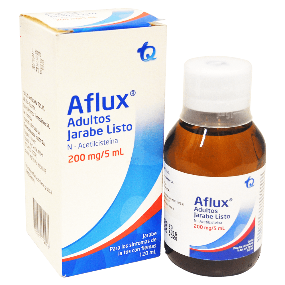 Aflux Jarabe 200 mg / 5 mL Adultos Frasco con 120 mL - Farmacias Medicity