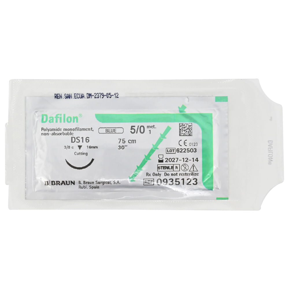 Braun Dafilon #5-0 45cm Ds-16 Aguja 3/8c - Farmacias Medicity