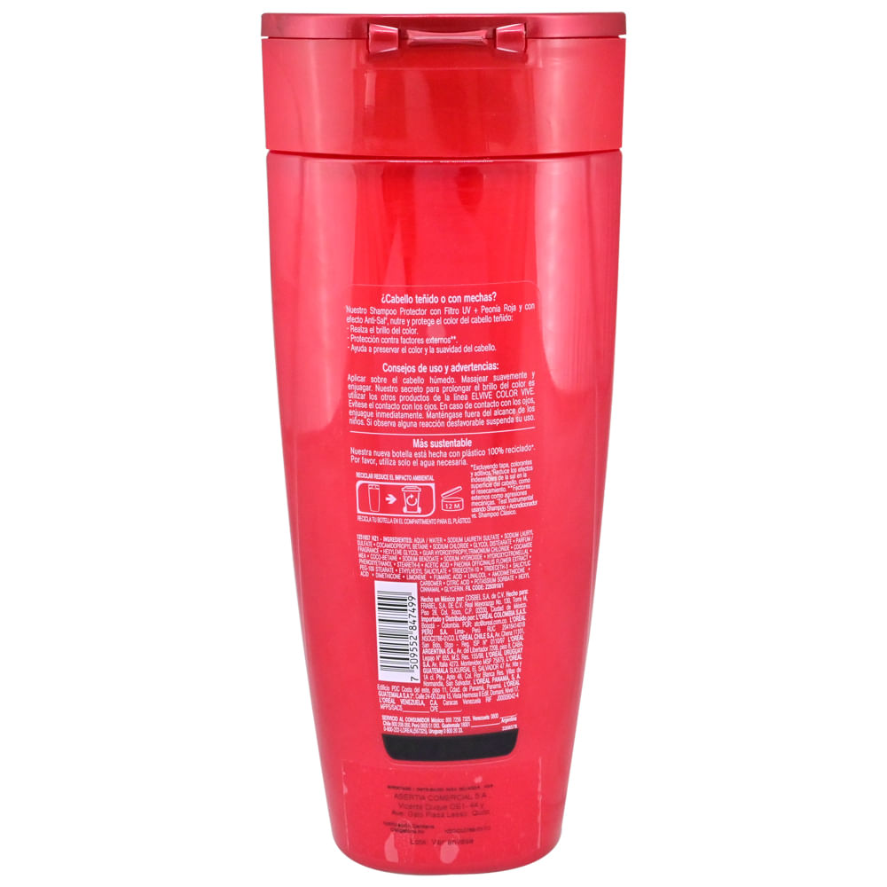 Loreal Elvive Shampoo Protector Color Vive 370 ml - Farmacias Medicity