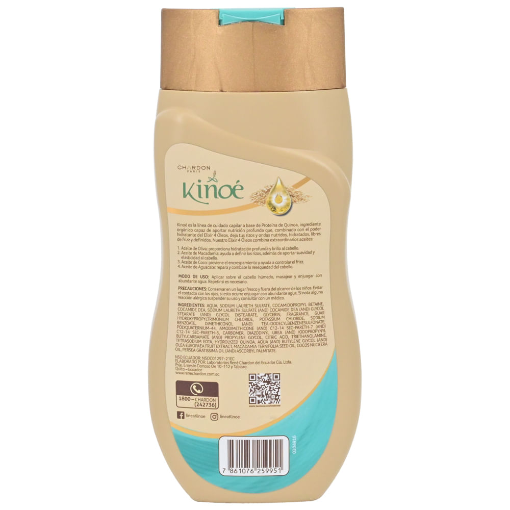 Kinoe Shampoo Quinoa + 4 oleos Rizados-Ondas 550 ml - Farmacias Medicity Kinoe Shampoo Quinoa + 4 oleos Rizados-Ondas 550 ml - Farmacias Medicity