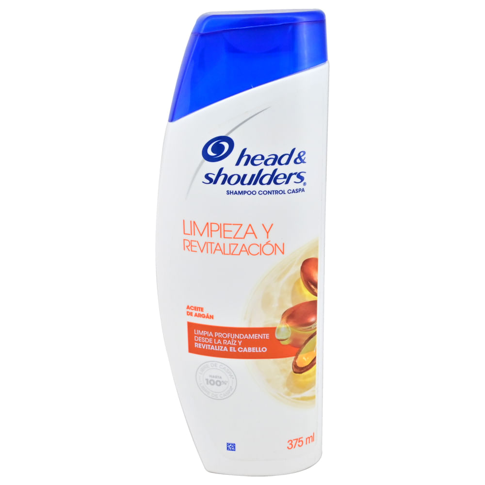 Head-Shoulders Shampoo Limpieza Y Revitalización Vitamina Argan 375 ml ...