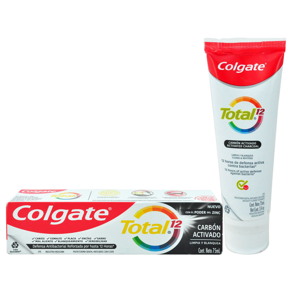 Colgate Pasta Dental Total Carbón Activado 75 ml - Farmacias Medicity