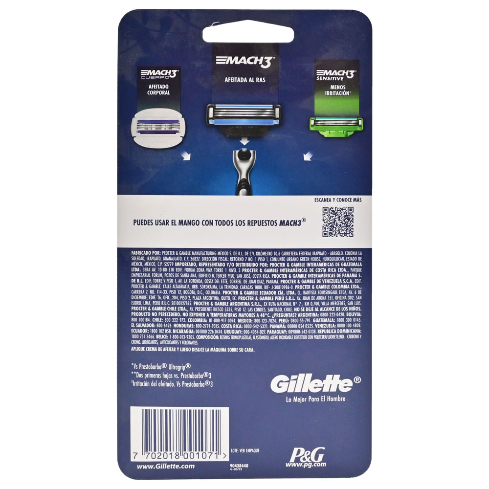 Gillette Afeitadora Mach3 1 Unidad - Farmacias Medicity