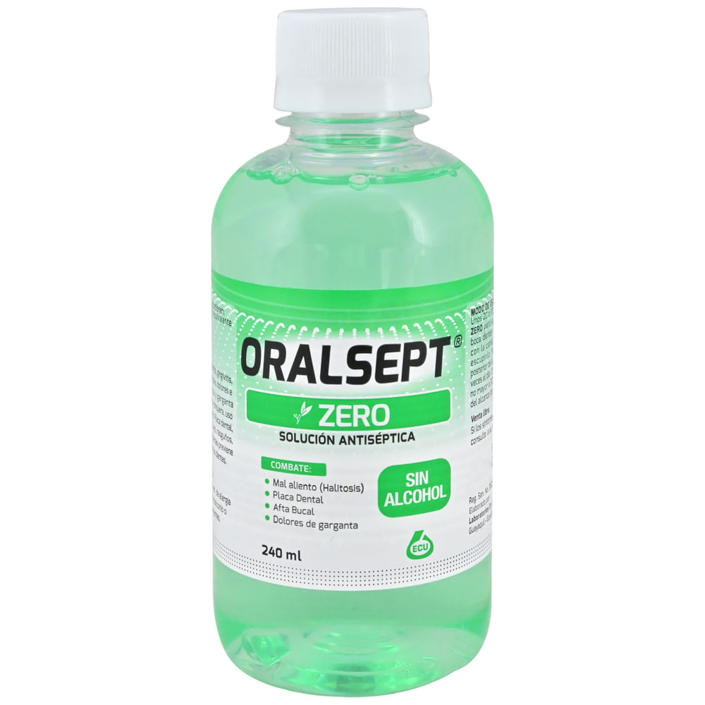 Oralsept Solucion Bucal Antiseptica Zero Frasco 240 ml - Farmacias Medicity