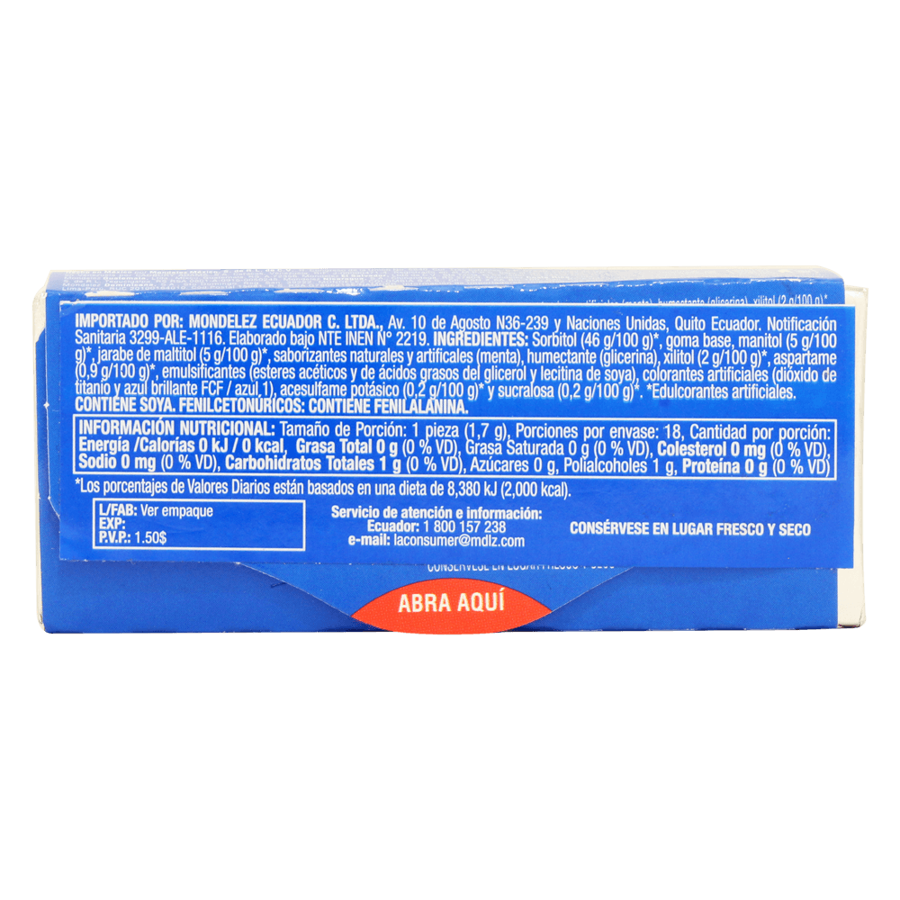 Trident Chicles Menta 30.6 g Caja 12 Unidades - Farmacias Medicity