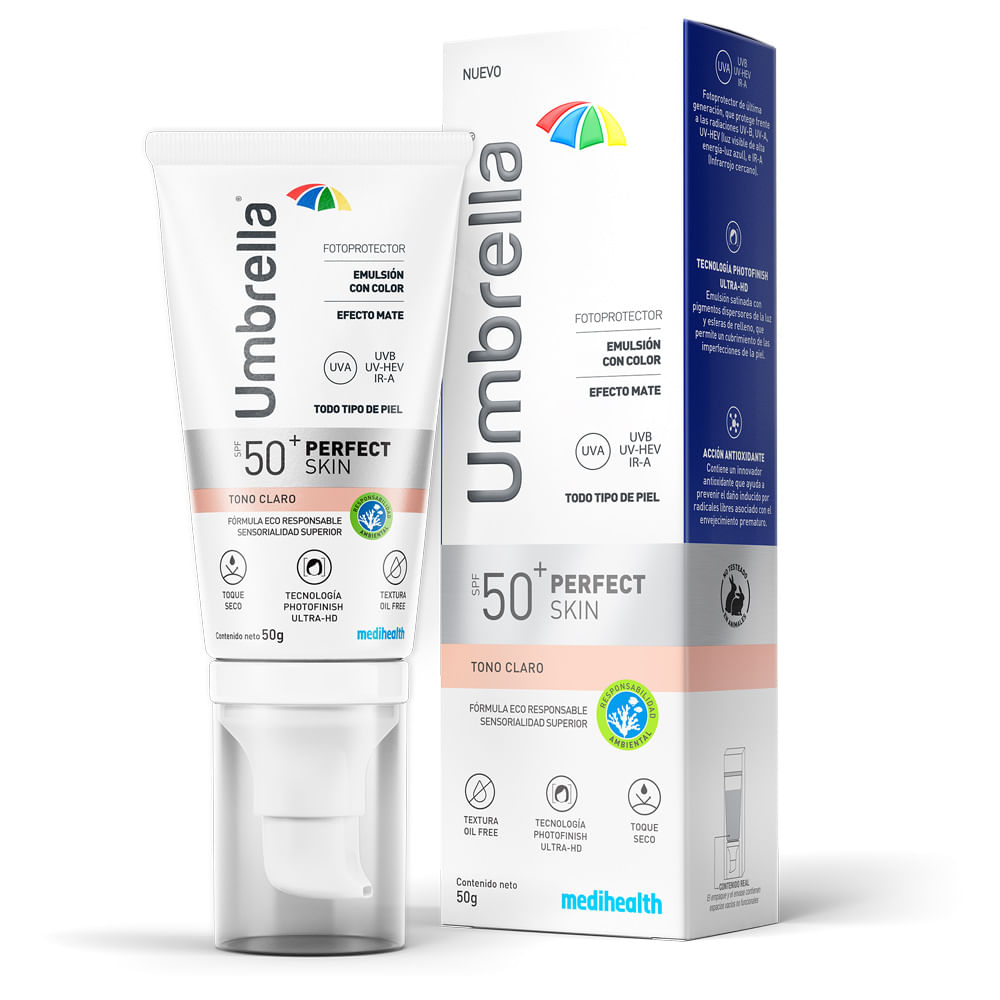 Umbrella Emulsión Skin Claro Spf 50 50 g - Farmacias Medicity