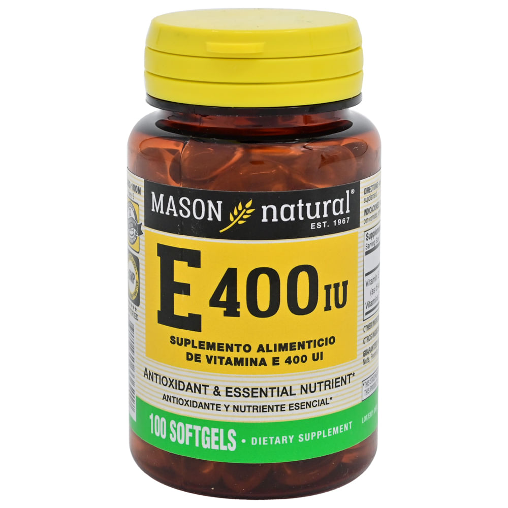 Mason Vitamina E Cápsula Blanda 400 UI 100 Unidades - Farmacias Medicity