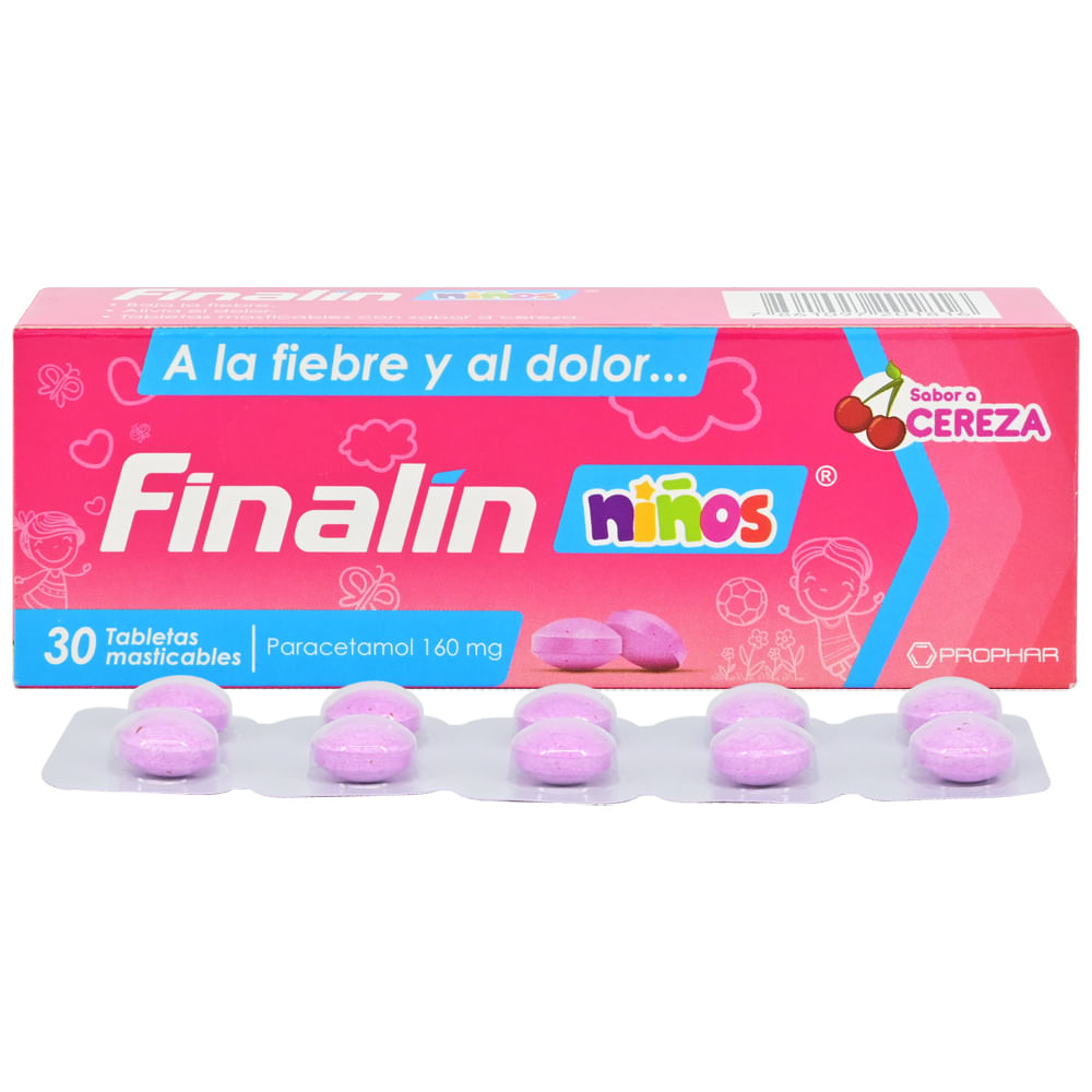 Finalin Niños Tabletas Masticables 160 mg 30 Unidades - Farmacias Medicity