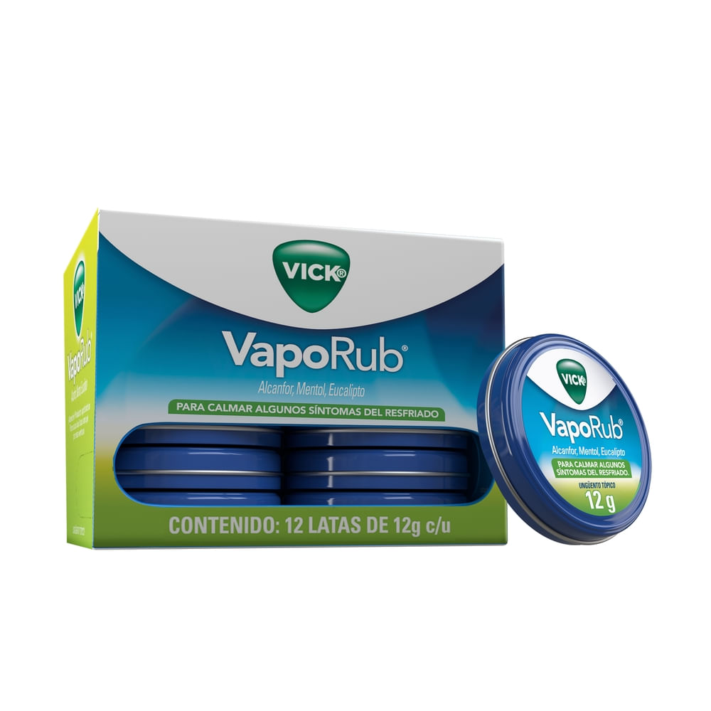 Vick Vaporub Ungüentos 12 g 12 Unidades - Farmacias Medicity