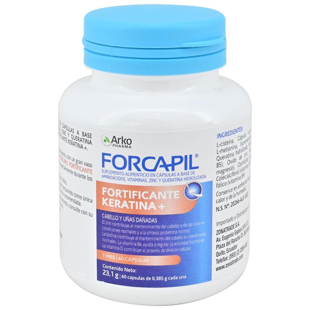 Forcapil Suplemento Alimenticio Cápsulas Frasco 60 Unidades - Farmacias ...