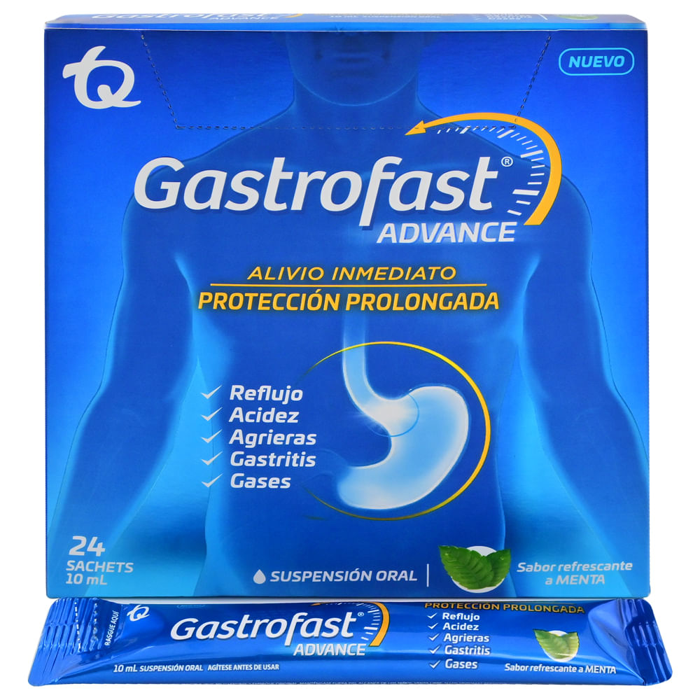 Gastrofast Advance Suspensión Oral Menta Sachet 10ml x 24 Unidades ...