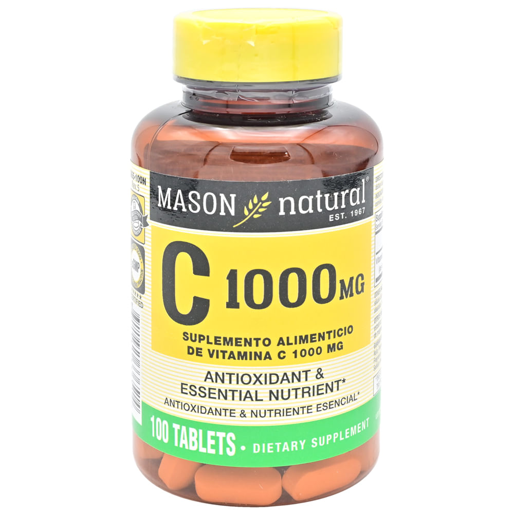 Mason Vitamina C Tabletas 1000 mg Frasco 100 Unidades - Farmacias Medicity