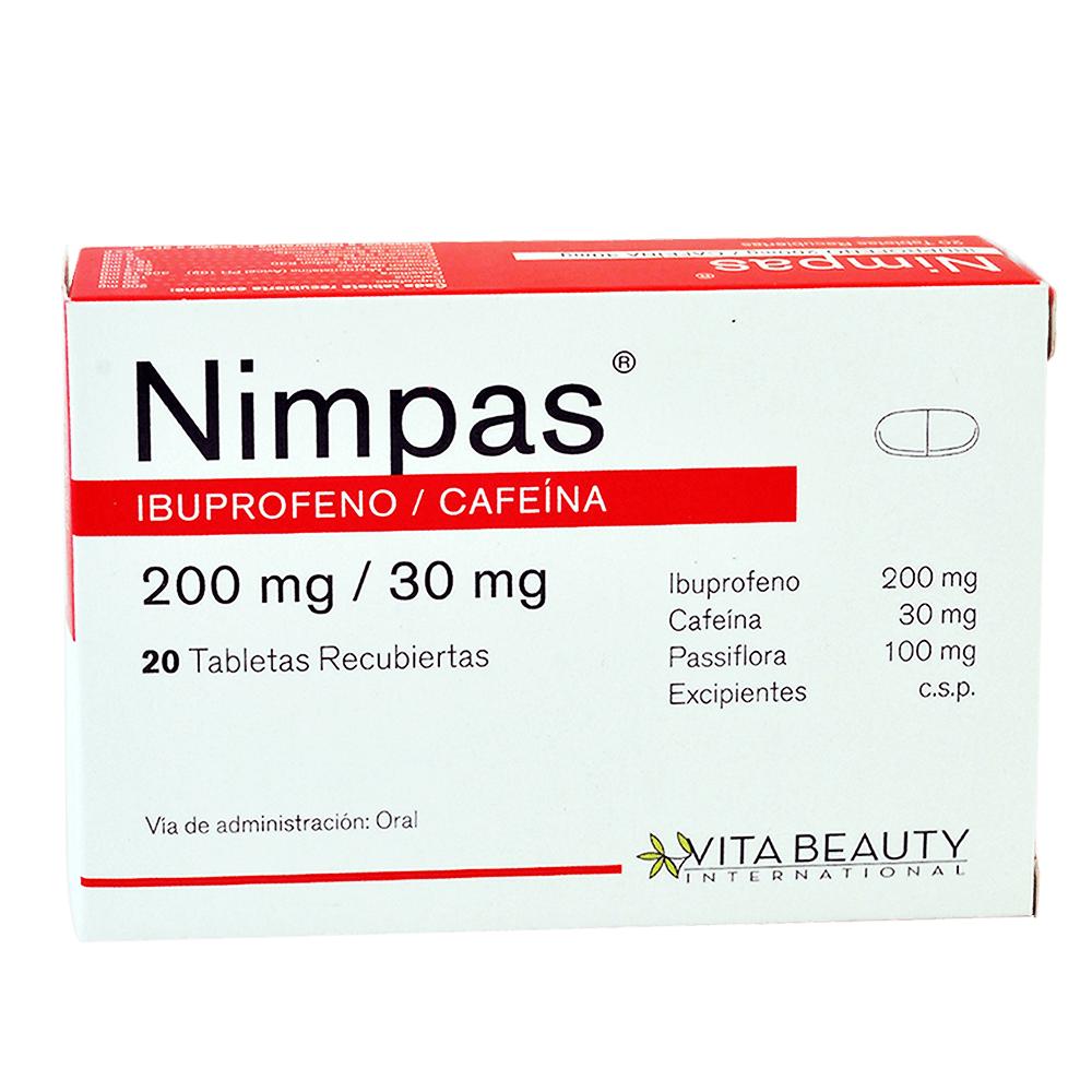 Nimpas Tabletas Recubiertas 200/30mg Caja 20 Unidades - Farmacias Medicity