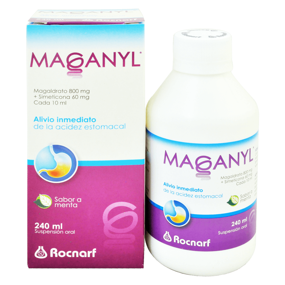 Maganyl Suspensión 800mg/60mg/10ml Frasco 240 ml - Farmacias Medicity
