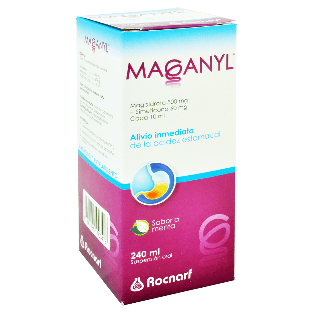 Maganyl Suspensión 800mg/60mg/10ml Frasco 240 ml - Farmacias Medicity